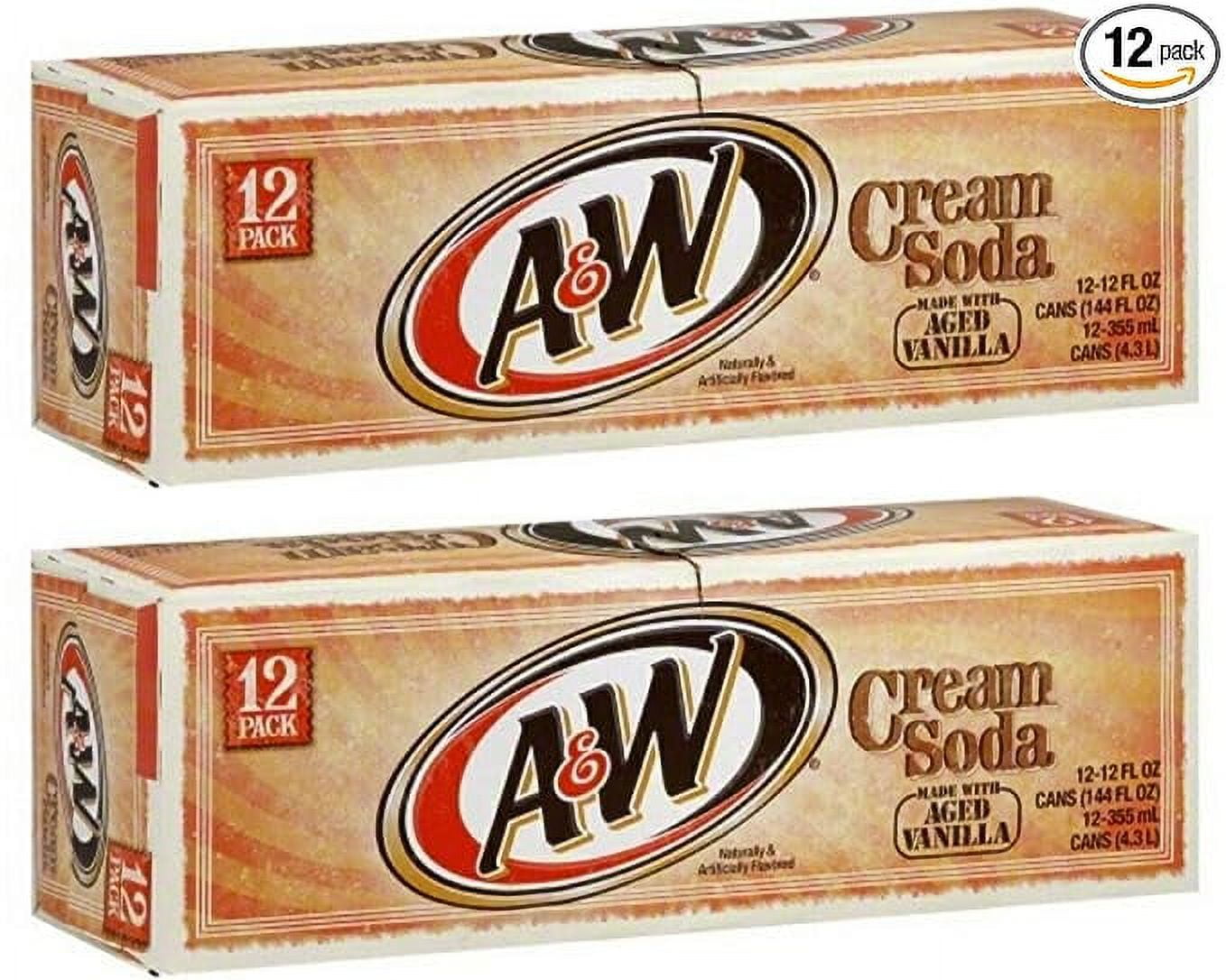 A&W Cream Soda 12 Oz, 12 Count - Pack of 2 - Walmart.com