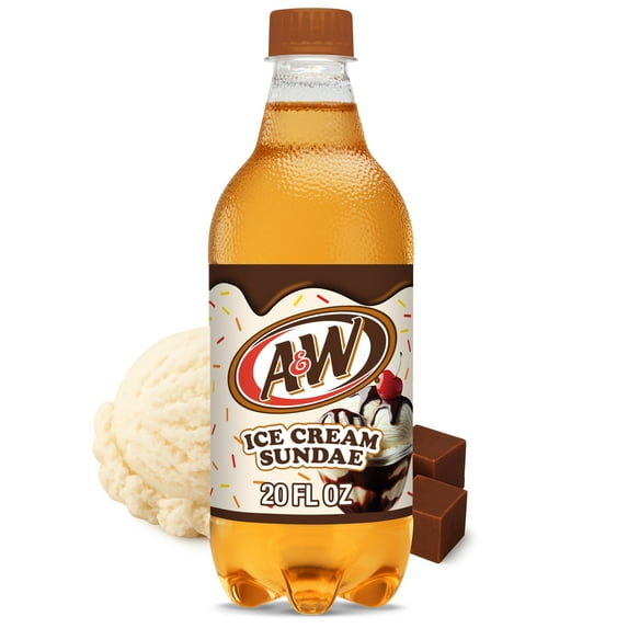 A&W Ice Cream Sundae Soda Pop, 20 fl oz, Bottle - Walmart.com