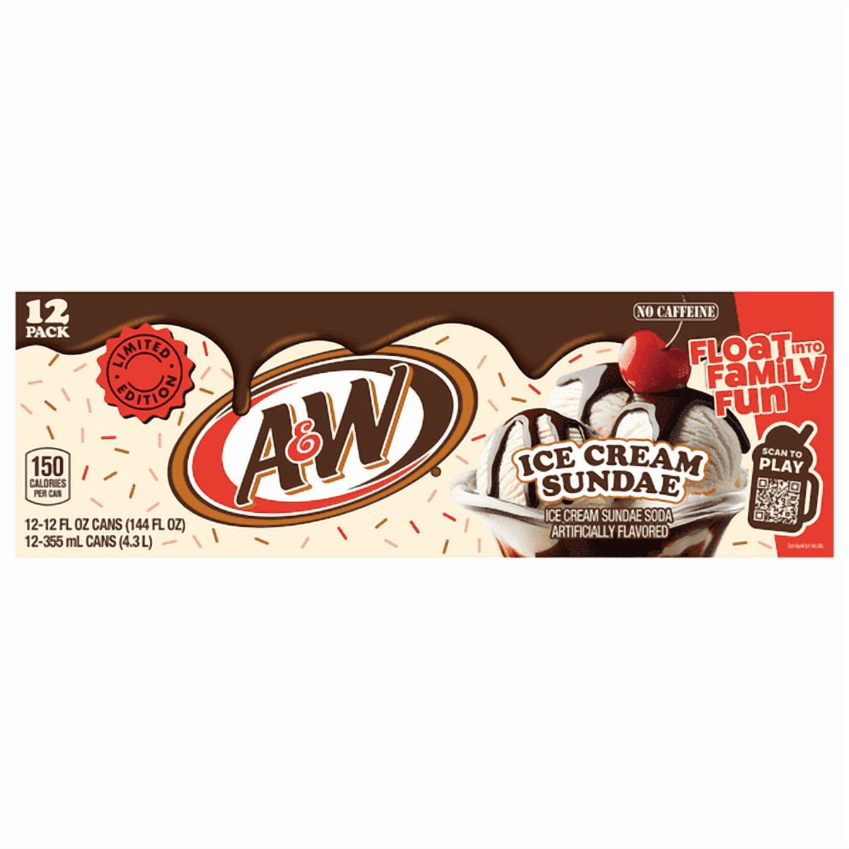 A&W Ice Cream Sundae Soda, 12 fl oz Cans, 12 Pack - Walmart.com