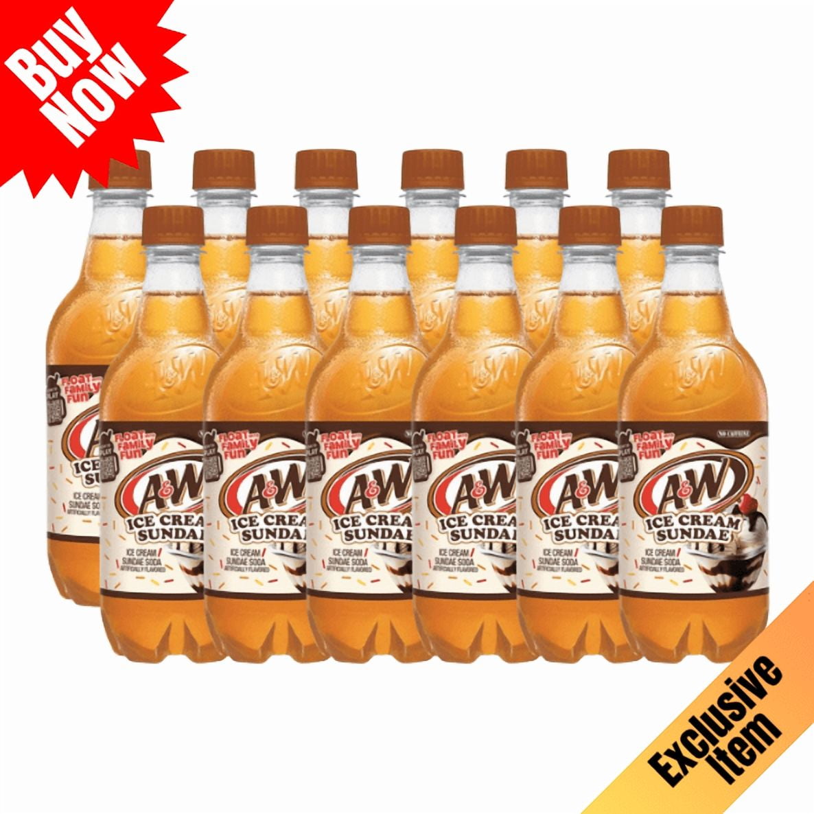 A&W Ice Cream Sundae Soda, 20 fl oz Bottles, 12 Pack - Walmart.com