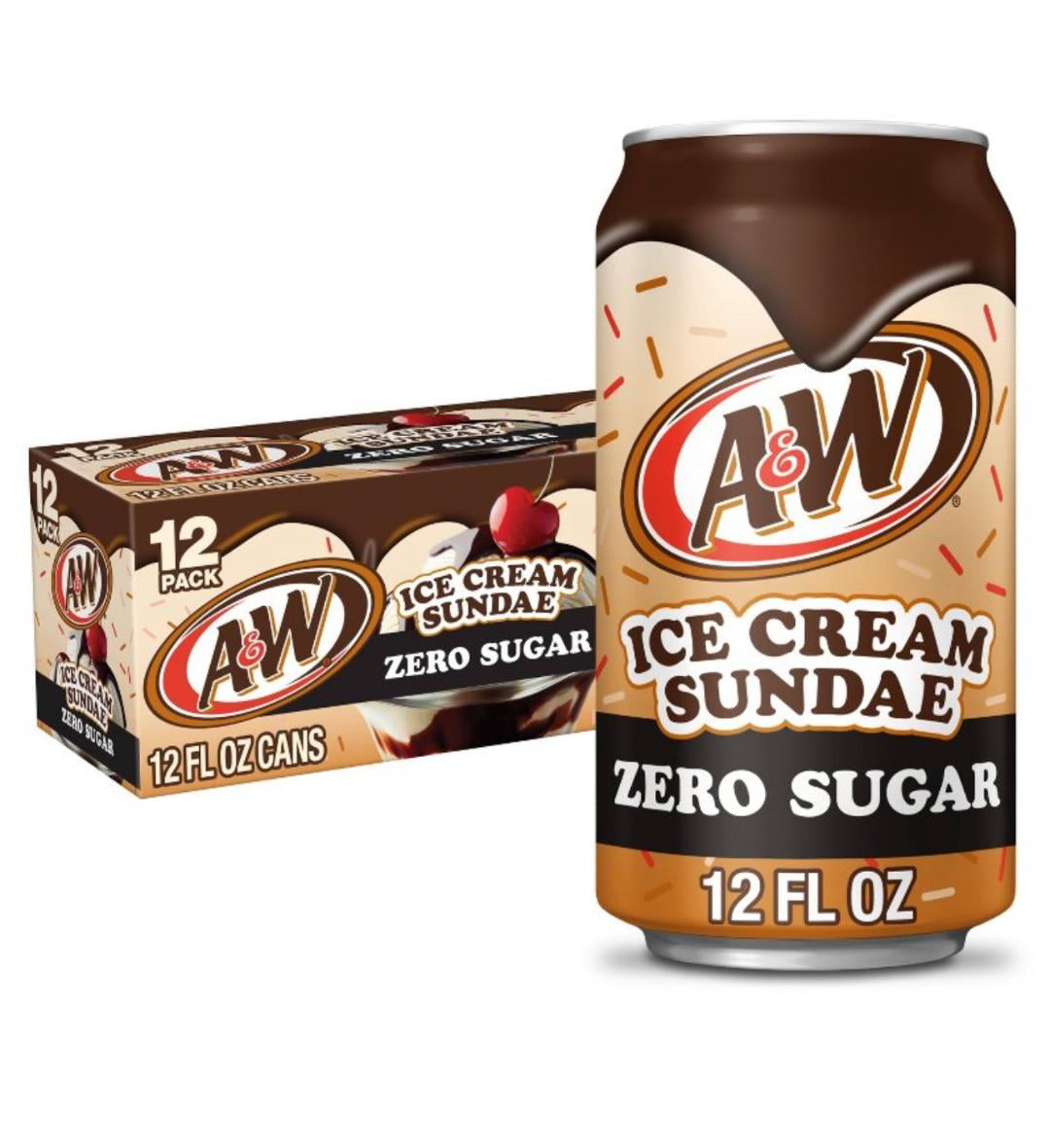 A&W Ice Cream Sundae Zero Sugar Soda - 12pk/12 fl oz Cans - Walmart.com