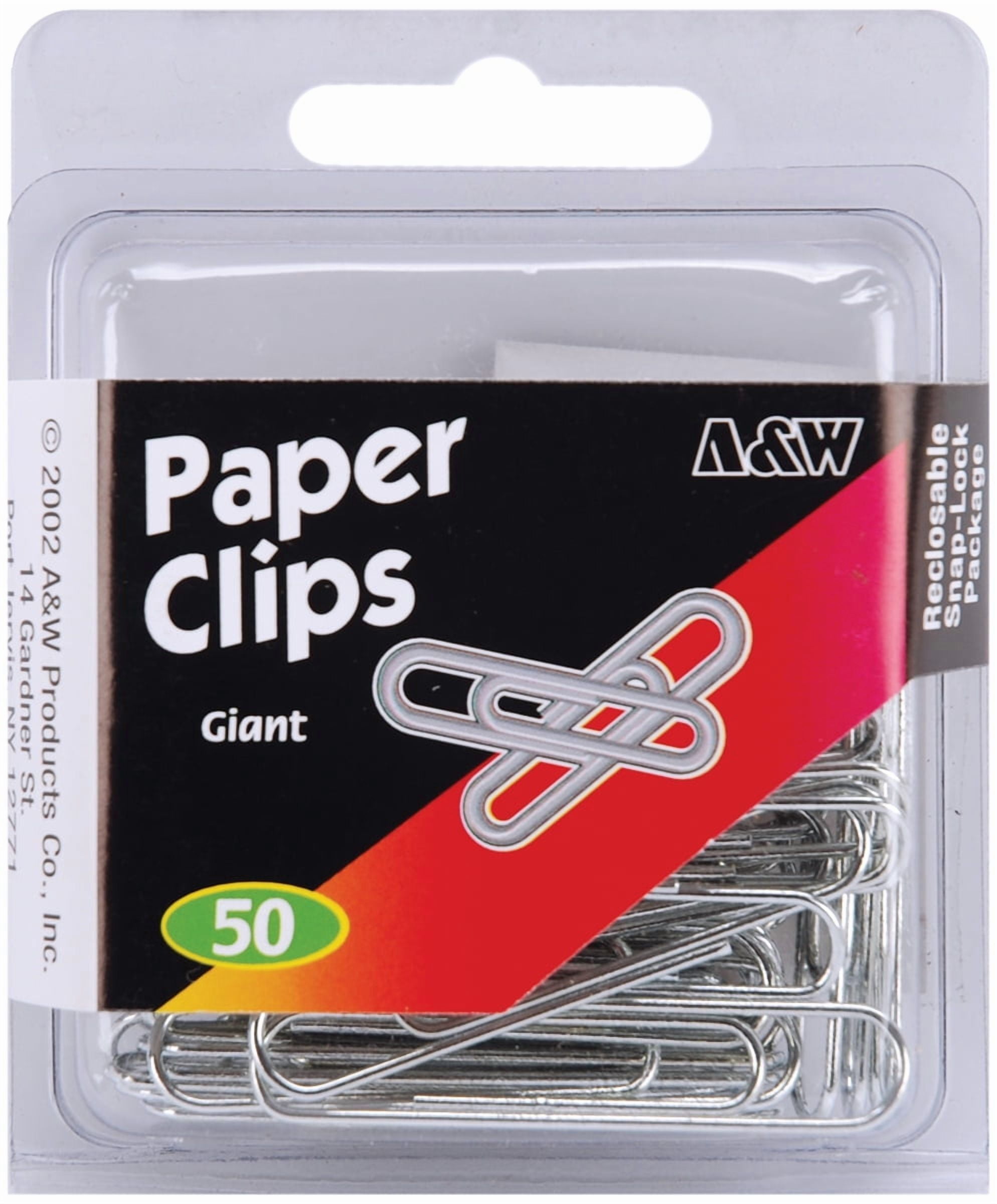 A & W Office Supplies Paper Clips-Giant- Silver 50/Pkg - Walmart.com