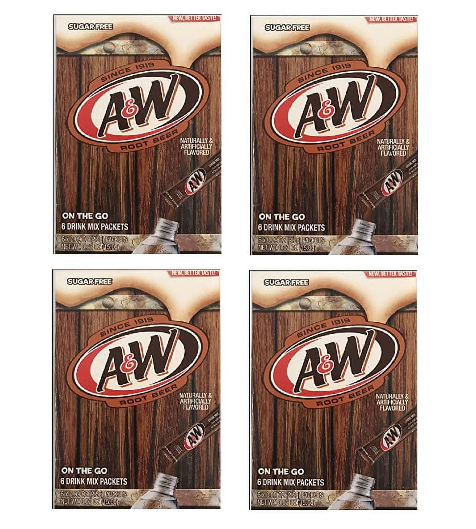 A&W Root Beer Caffeine/Sugar Free Classic On-the-Go Drink Mix Packets ...
