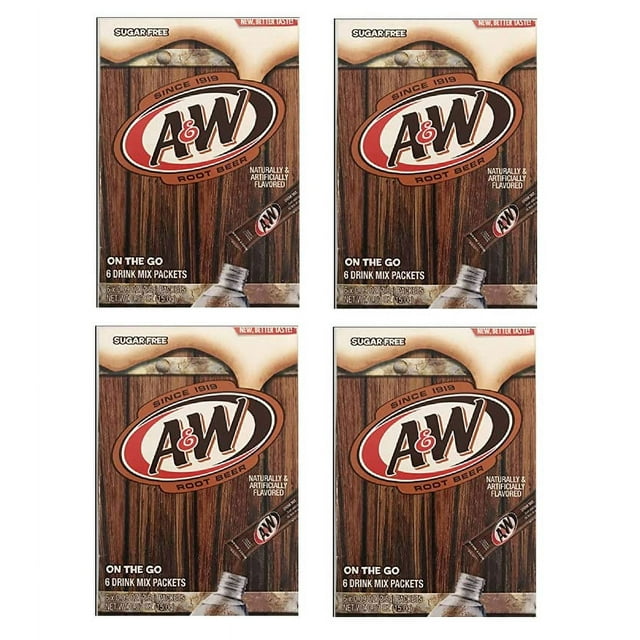 A&W Root Beer Caffeine/Sugar Free Classic On-the-Go Drink Mix Packets ...