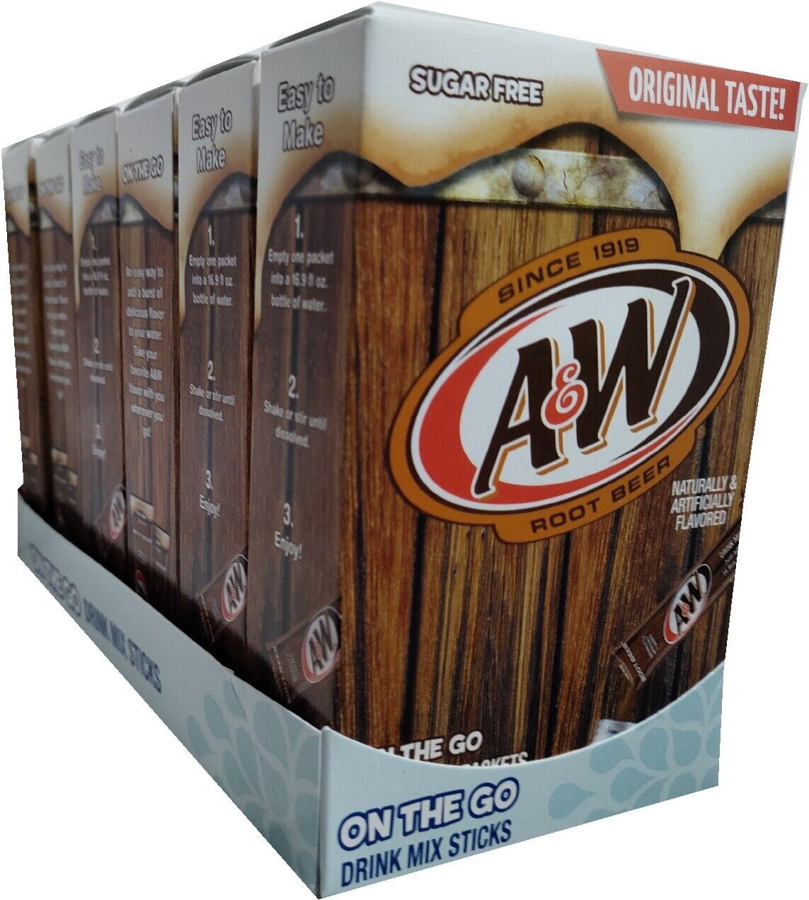 A&W Root Beer Drink Mix Singles to Go! 6 Boxes, 6 Packets Each ...