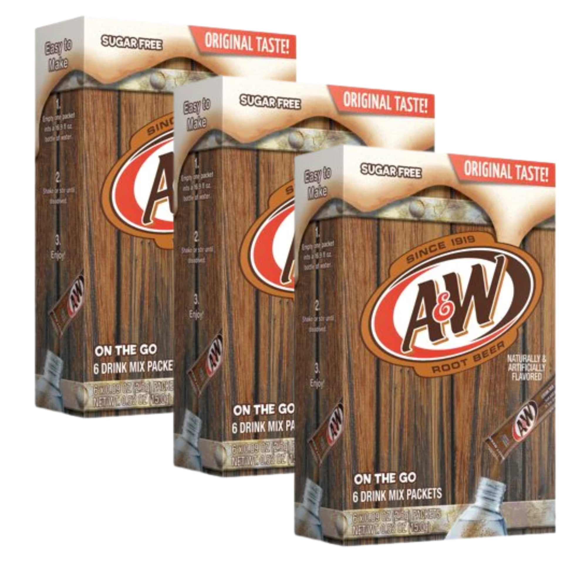 A&W Root Beer Singles To Go Powdered Drink Mix Sugar-Free Low-Calorie ...