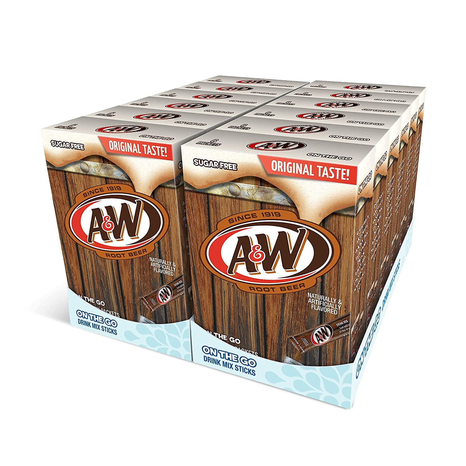 A&W Root Beer Singles To Go! Drink Mix, 6-0.53 oz Packets (Pack of 12 ...