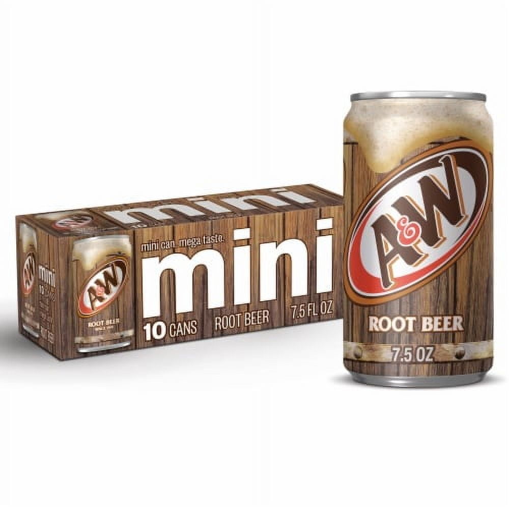 2X-A&W Root Beer Soda Mini Cans - 7.5 fl oz - 10 pk - Walmart.com