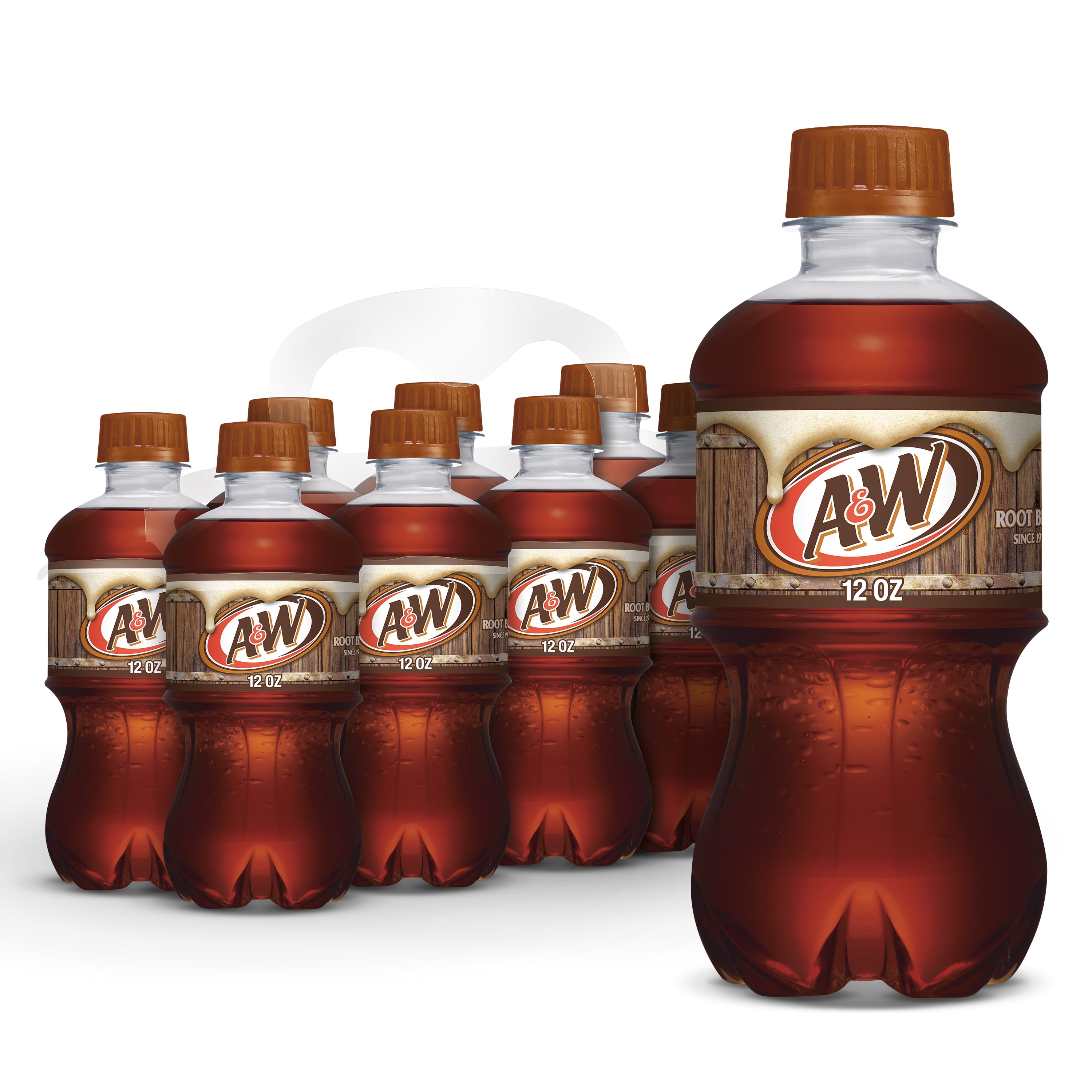 A&W Root Beer Soda Pop, 12 fl oz, 8 Pack Bottles - Walmart.com