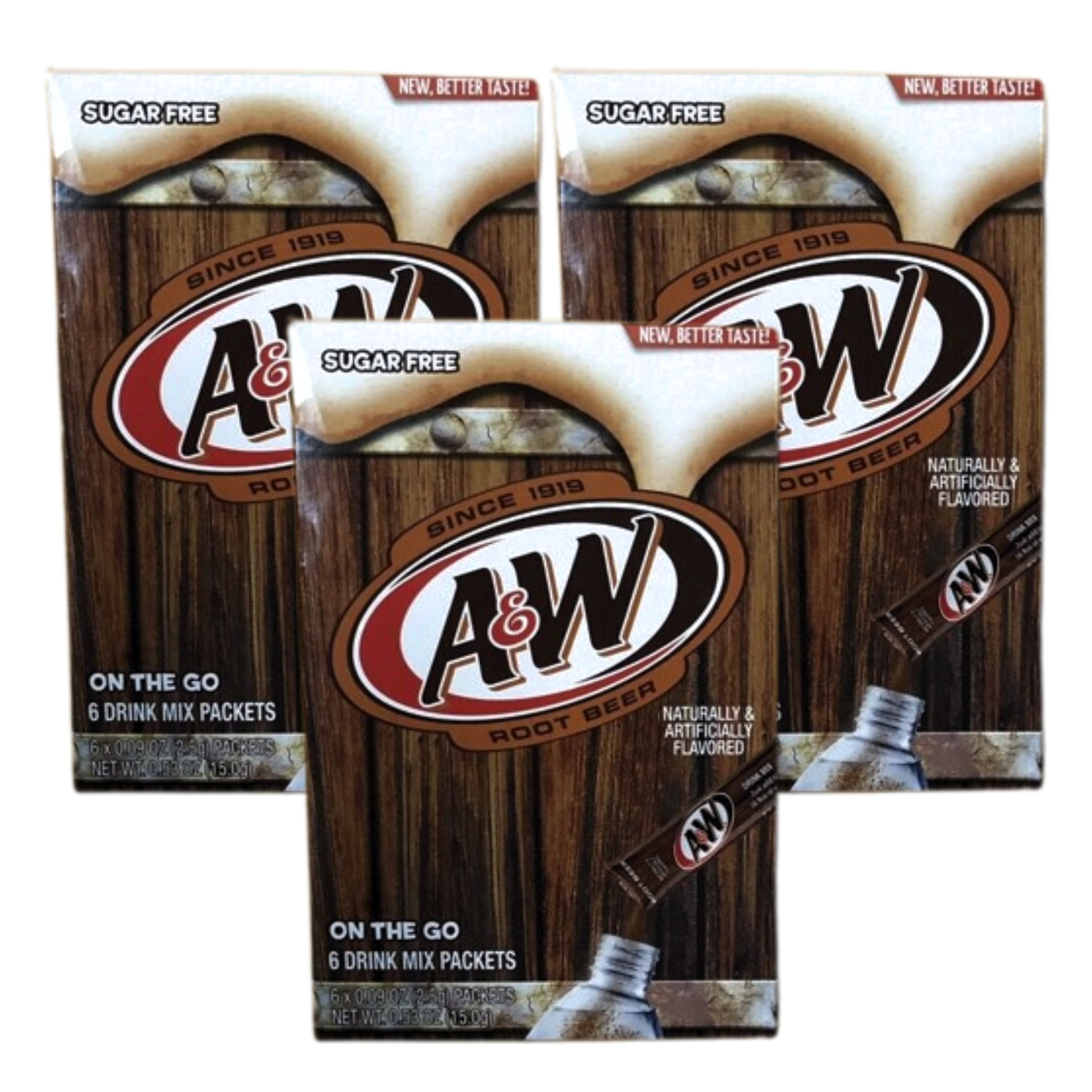 A&W Singles To Go Powdered Packets Caffeine Sugar Free Non-Carbonated ...