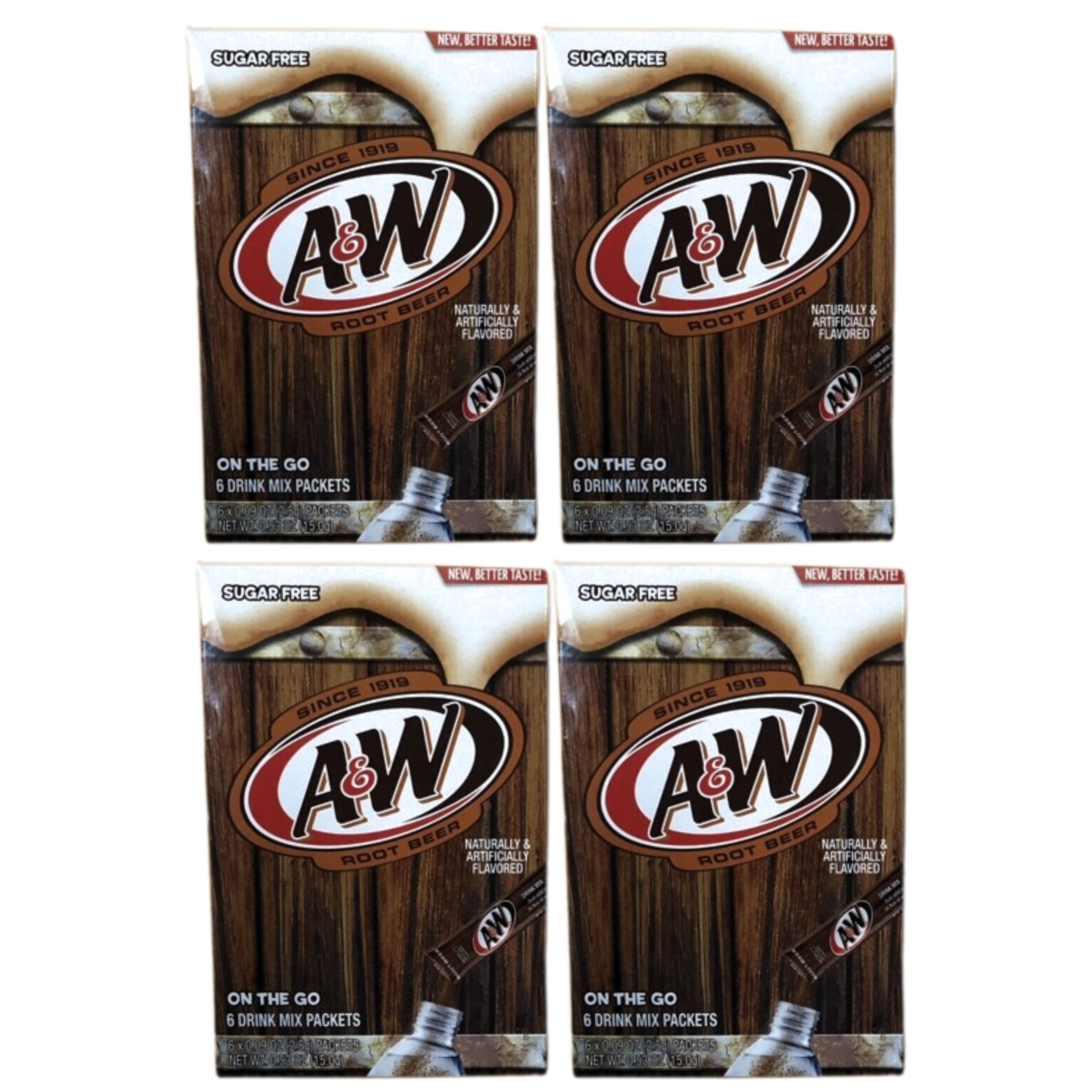 A&W Singles To Go Powdered Packets Caffeine Sugar Free Non-Carbonated ...