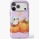 A Wacky Autumn Parrot with a Pumpkin Cartoon iPhone 11 through 17 Pro ...