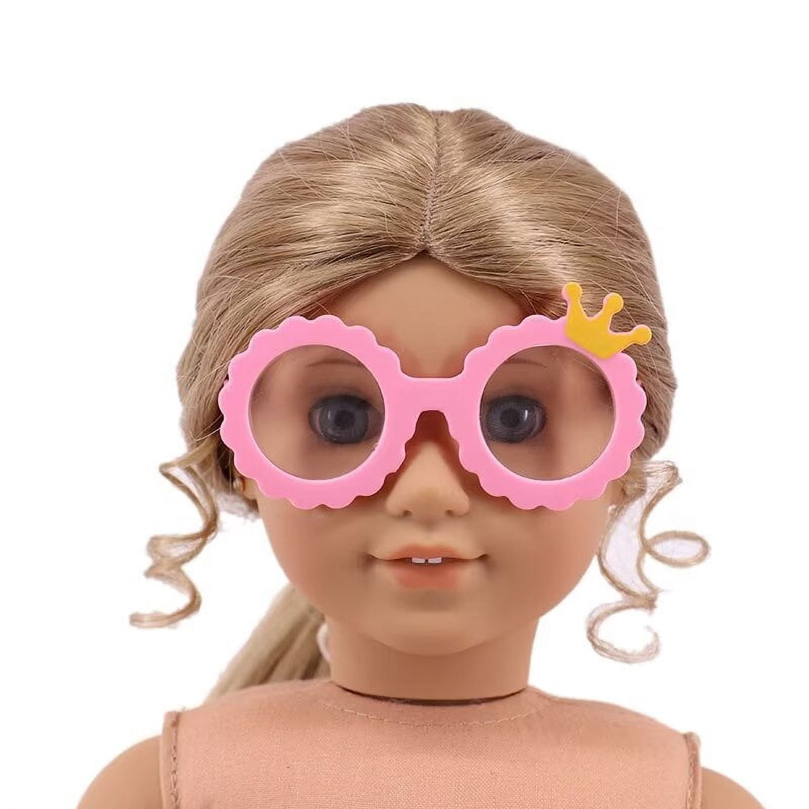 A-Waroom 1 Pair Cute Round Doll Sunglass with Crown for 18 inch Doll ...