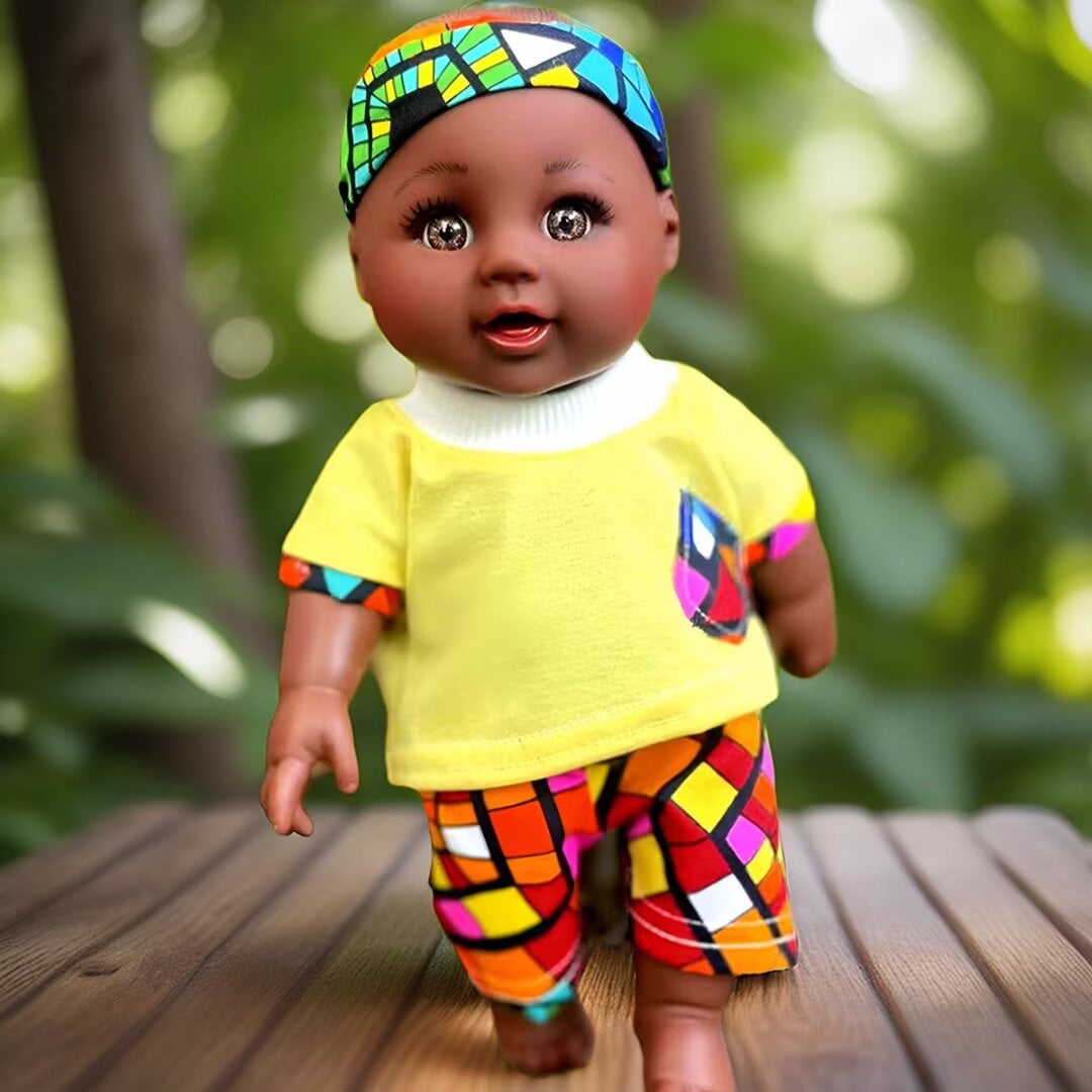 A-Waroom 1 Pcs 12 inch Silicone Full Body Baby Doll Boy Afro Doll Black Boy Dolls for Kids ...