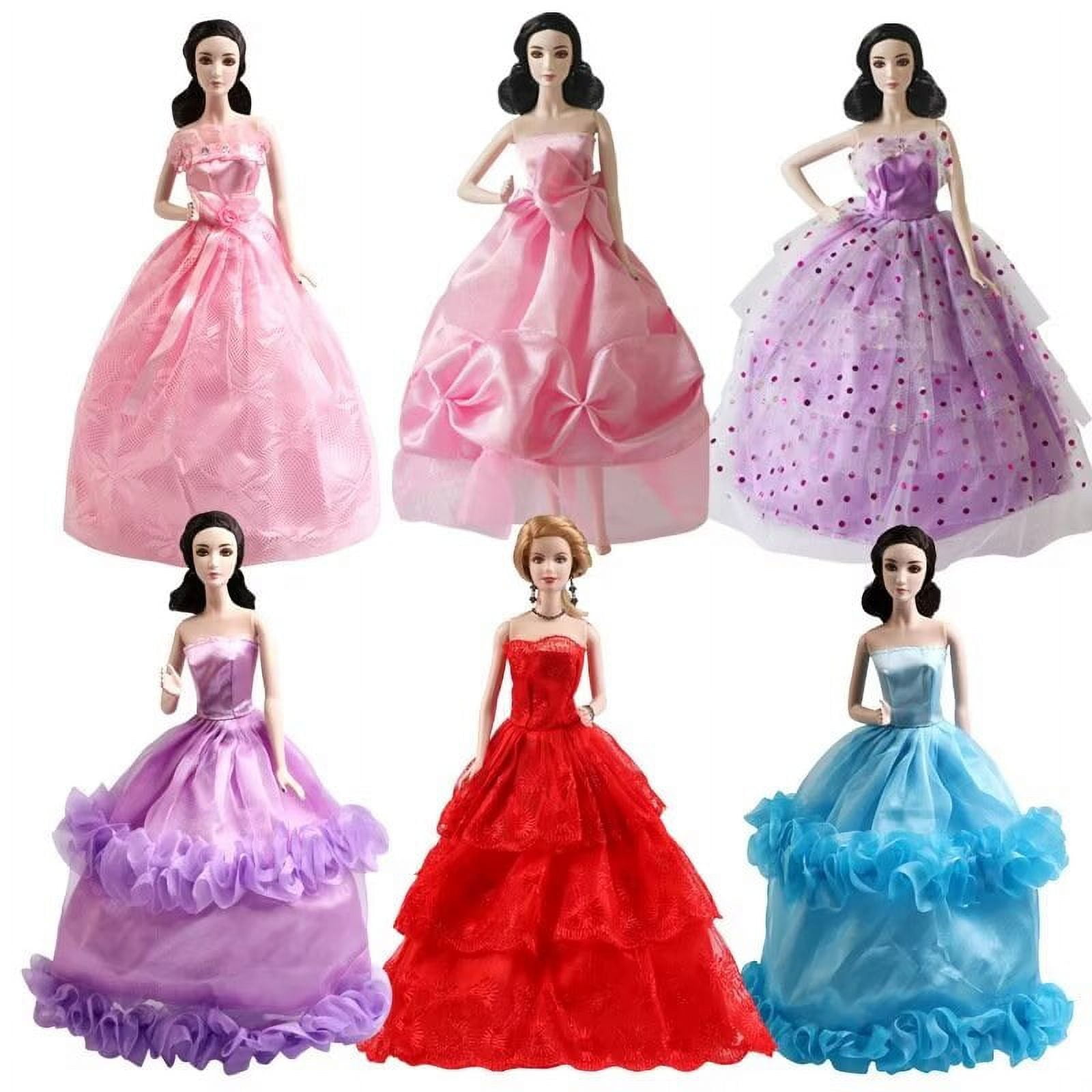 A-Waroom 10 PCS 11 inch Doll Dress Princess Tail Dress Evening Dress ...