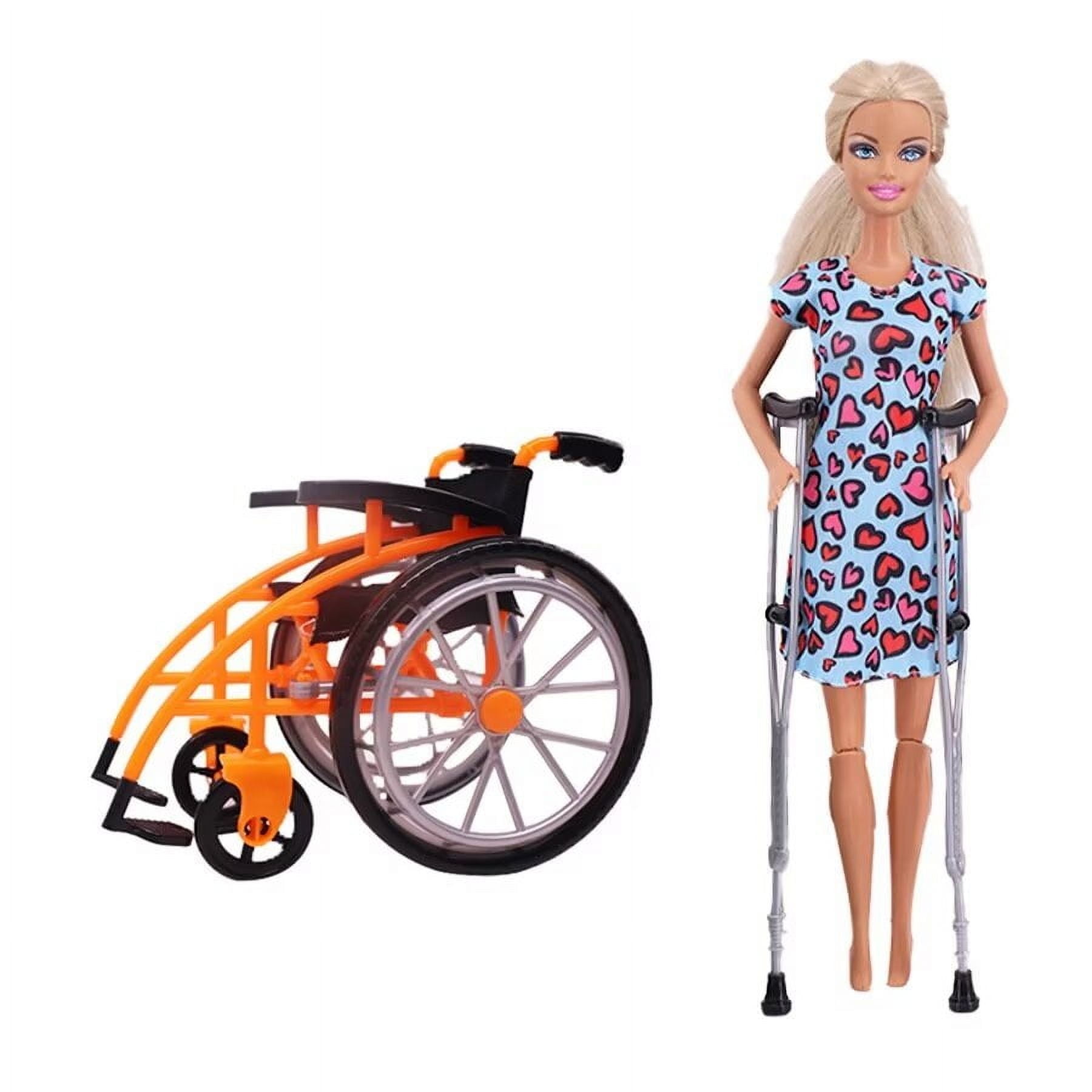 A-Waroom 12 inch Doll Accessary Doll Wheelchair Doll Cane Simulation ...