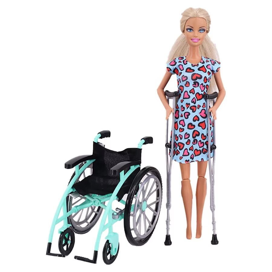 A-Waroom 12 inch Doll Accessary Doll Wheelchair Doll Cane Simulation ...