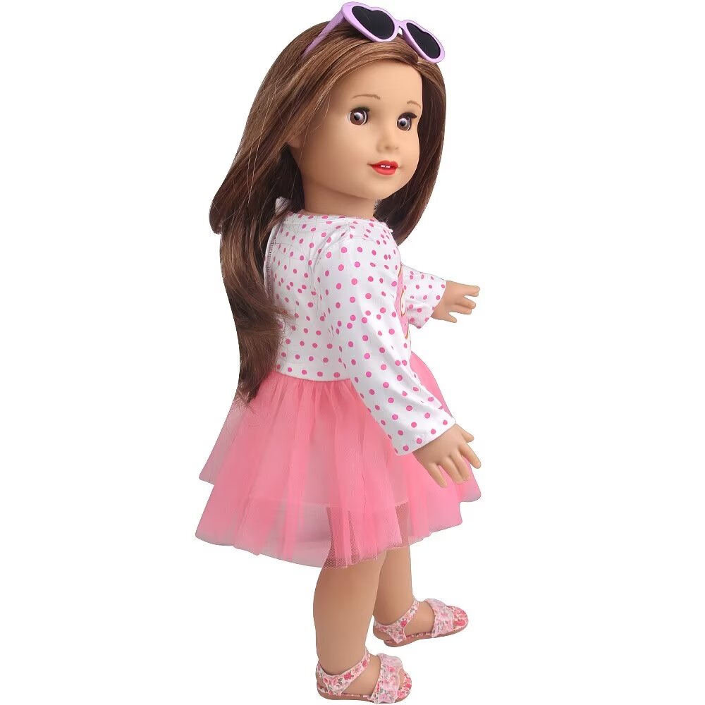 A-Waroom 1PCS 18 inch Doll Dress White Shirt and Pink Skirt Split Joint ...