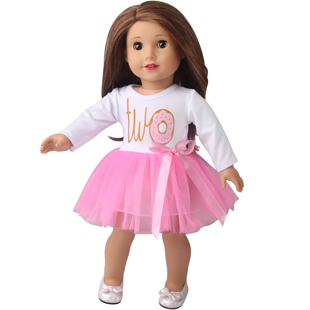 A-Waroom 1PCS 18 inch Doll Dress White Shirt and Pink Skirt Split Joint Doll Accessories Doll ...