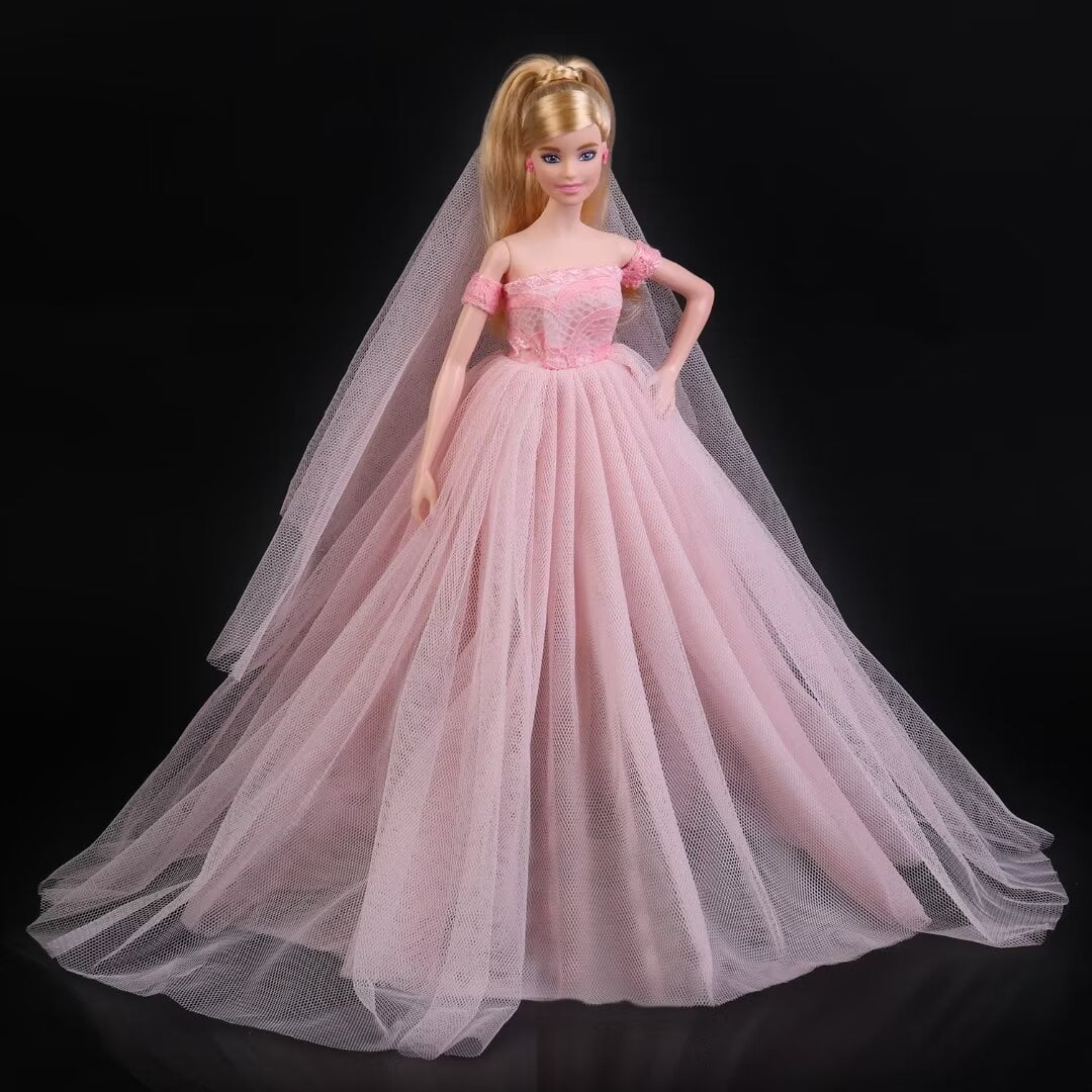 A-Waroom 1PCS Doll Wedding Dress Fishtail Dress Classic Color Blocking ...