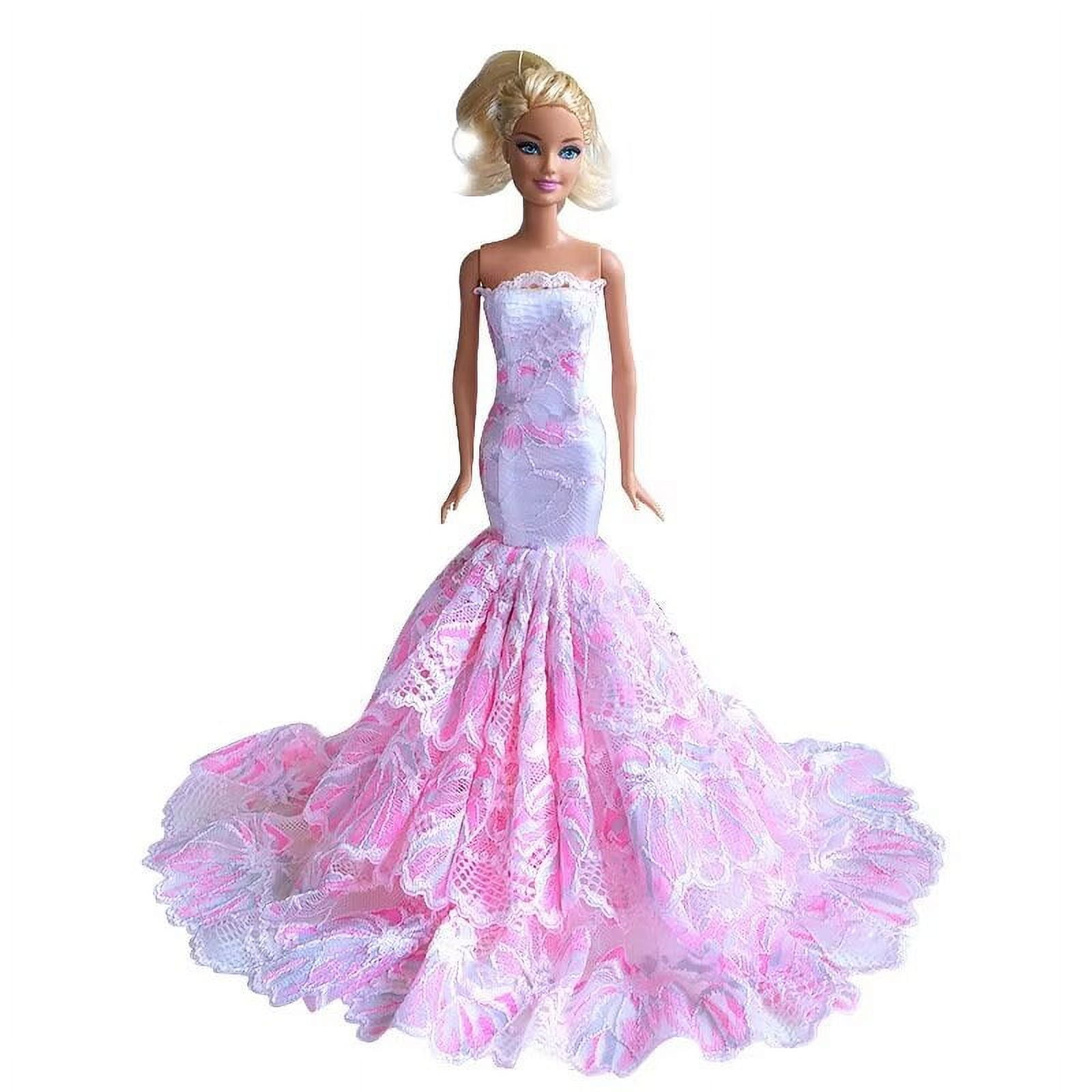 A-Waroom 1PCS Doll Wedding Dress Gowns Evening Party Skirt Fishtail Skirt for 30CM Doll 11 inch ...