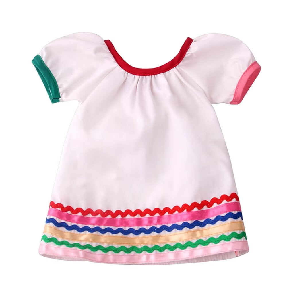 A-Waroom 1Pcs 18 inch Dolls Dress Doll Short Sleeved Suit Summer Dress Party Dress Costume for ...