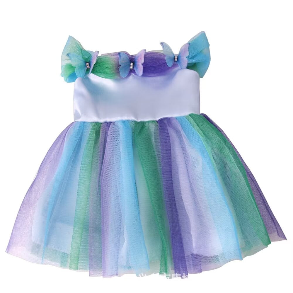 A-Waroom 1Pcs 18 inch Dolls Dress Party Mesh Dress with Butterfly Costume for 18 inch Doll ...