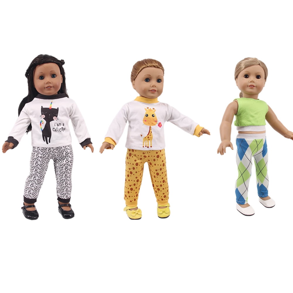 A-Waroom 3 Sets Sportswear Doll Clothes for 18 inch Dolls Doll clothes for American Doll Girl ...