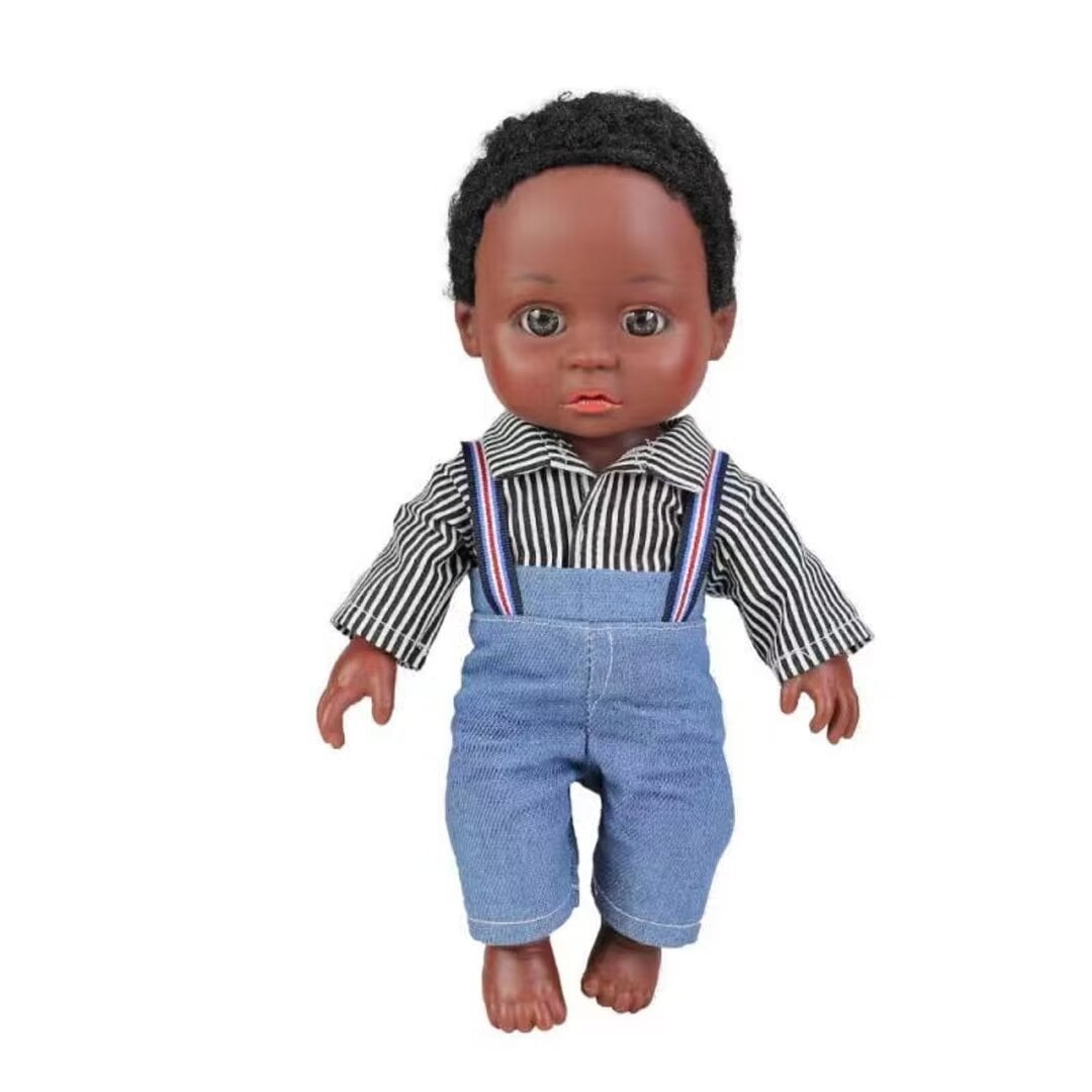 A-Waroom Afro American Dolls with Hair Afro Doll Black Boy Dolls for Kids Lifelike African Doll ...