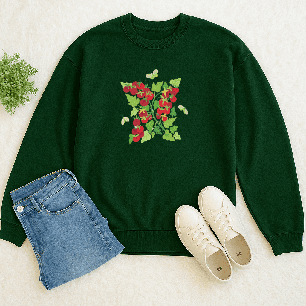 A Watercolor Tomato Vine Pattern for a Nature Garden Style Fan Fun ...