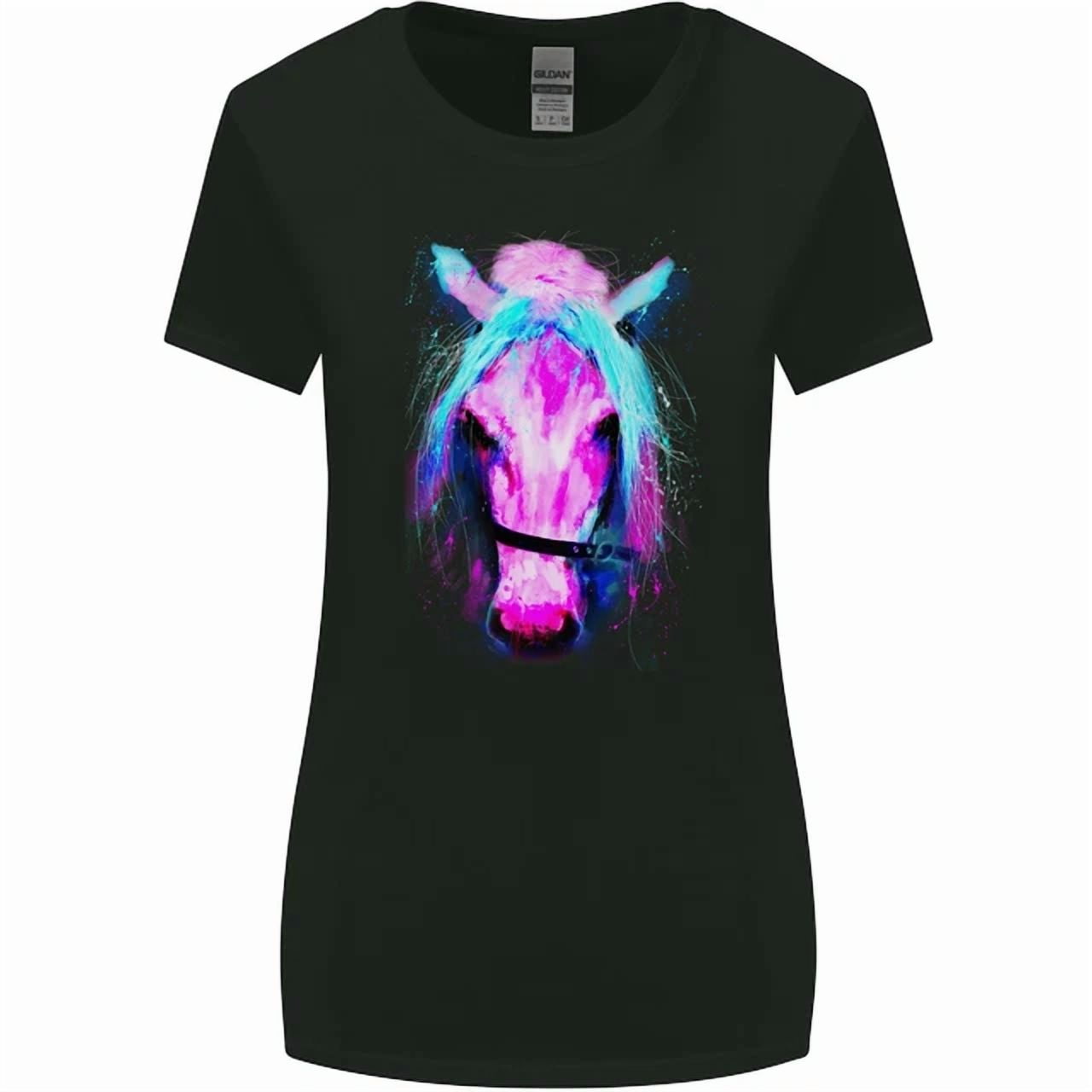 A Watercolour Horse Womens Womens Wider Cut T-Shirt - Walmart.com
