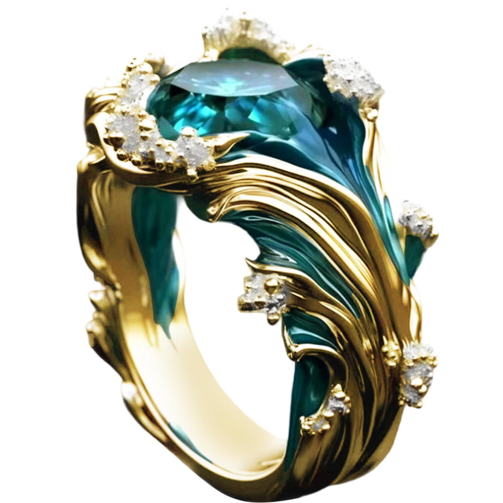 A Wave Resin Fashion Womens Open Ring Resin Alloy Statement Jewelry ...