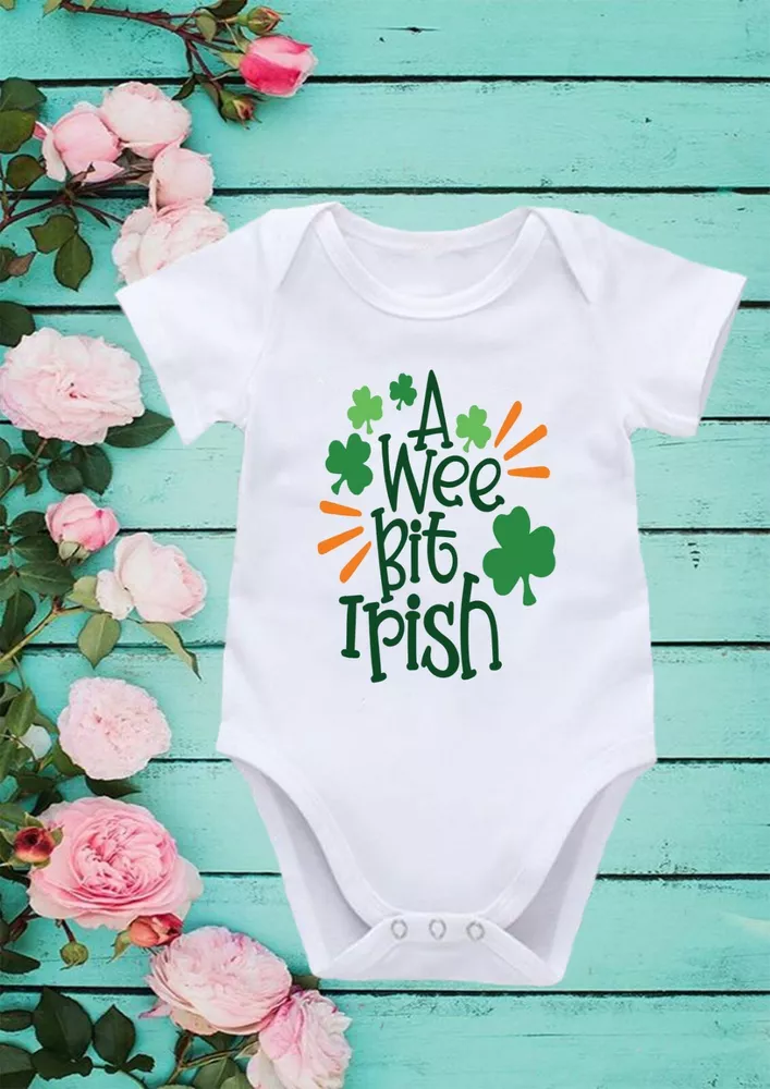 A Wee Bit Irish St Patrick Day Irland Cute Cool Baby Girl Boy Bodysuit ...