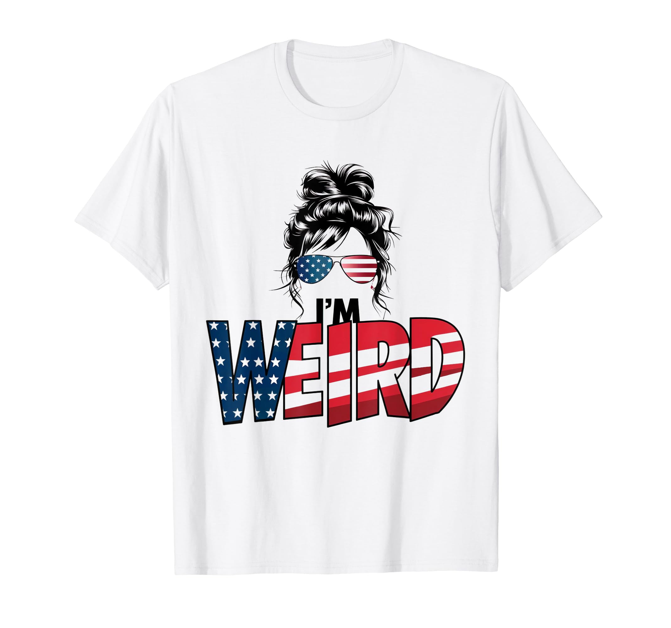 A Weird Republican Messy Bun Woman Vote Red 2024 Election T-Shirt ...