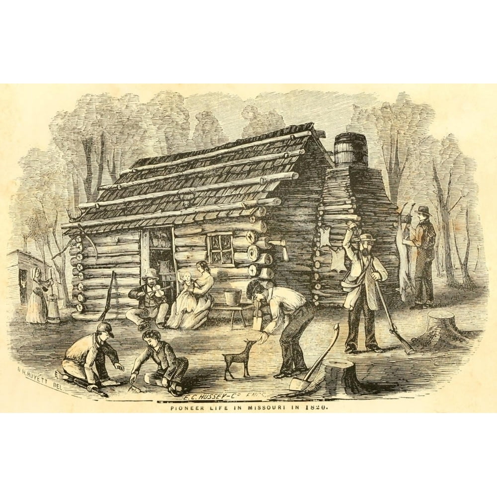 A Western Missouri Pioneer Homestead In 1820 When It Was The Edge Of ...