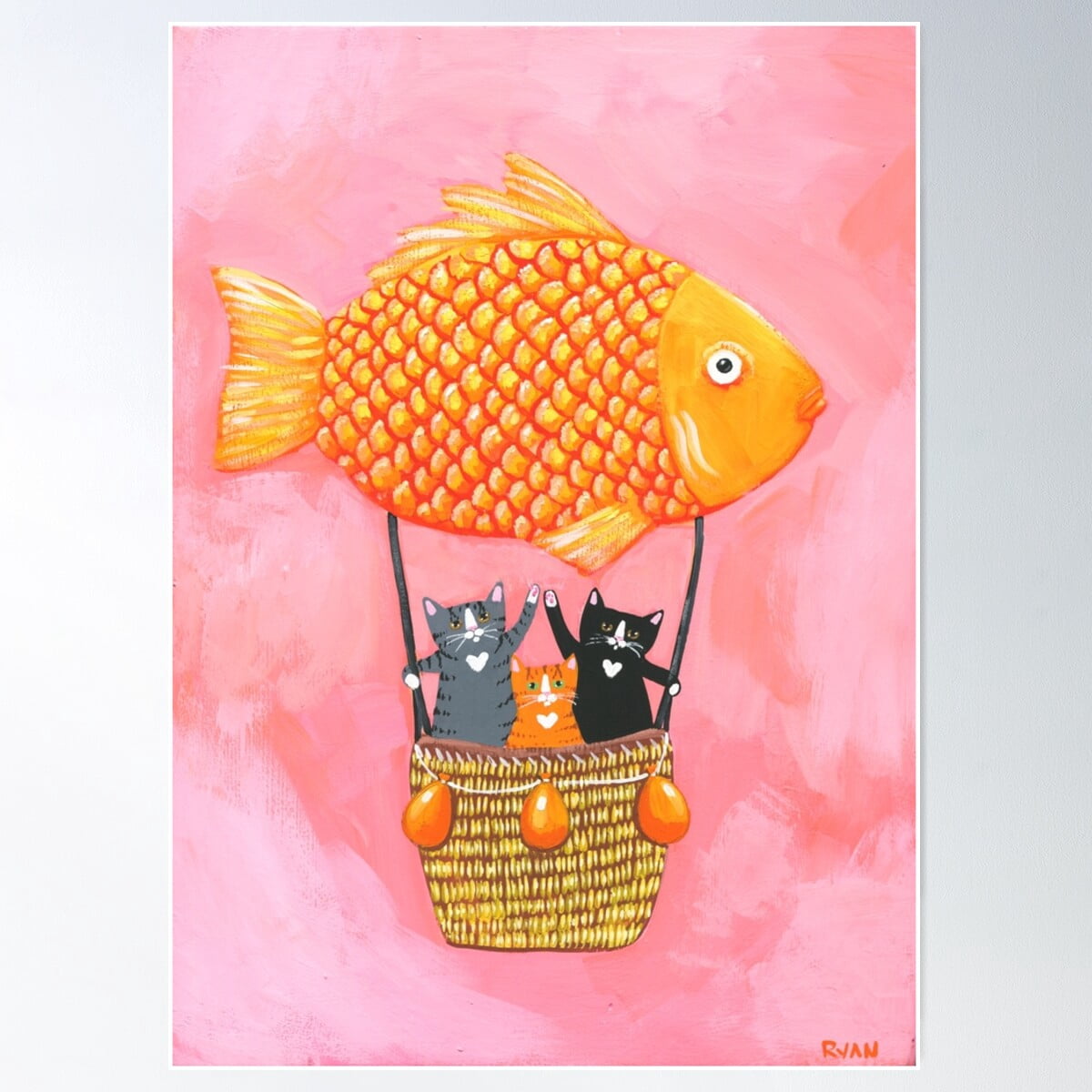 A Whimsical Balloon Ride! Poster Wall Art Modern Wall Decor For Living ...