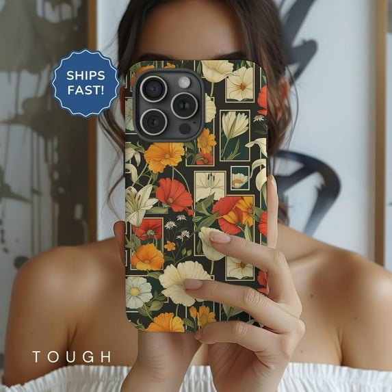 A Wildflower Aesthetic Collage Phone Case, a perfect gift for her with ...