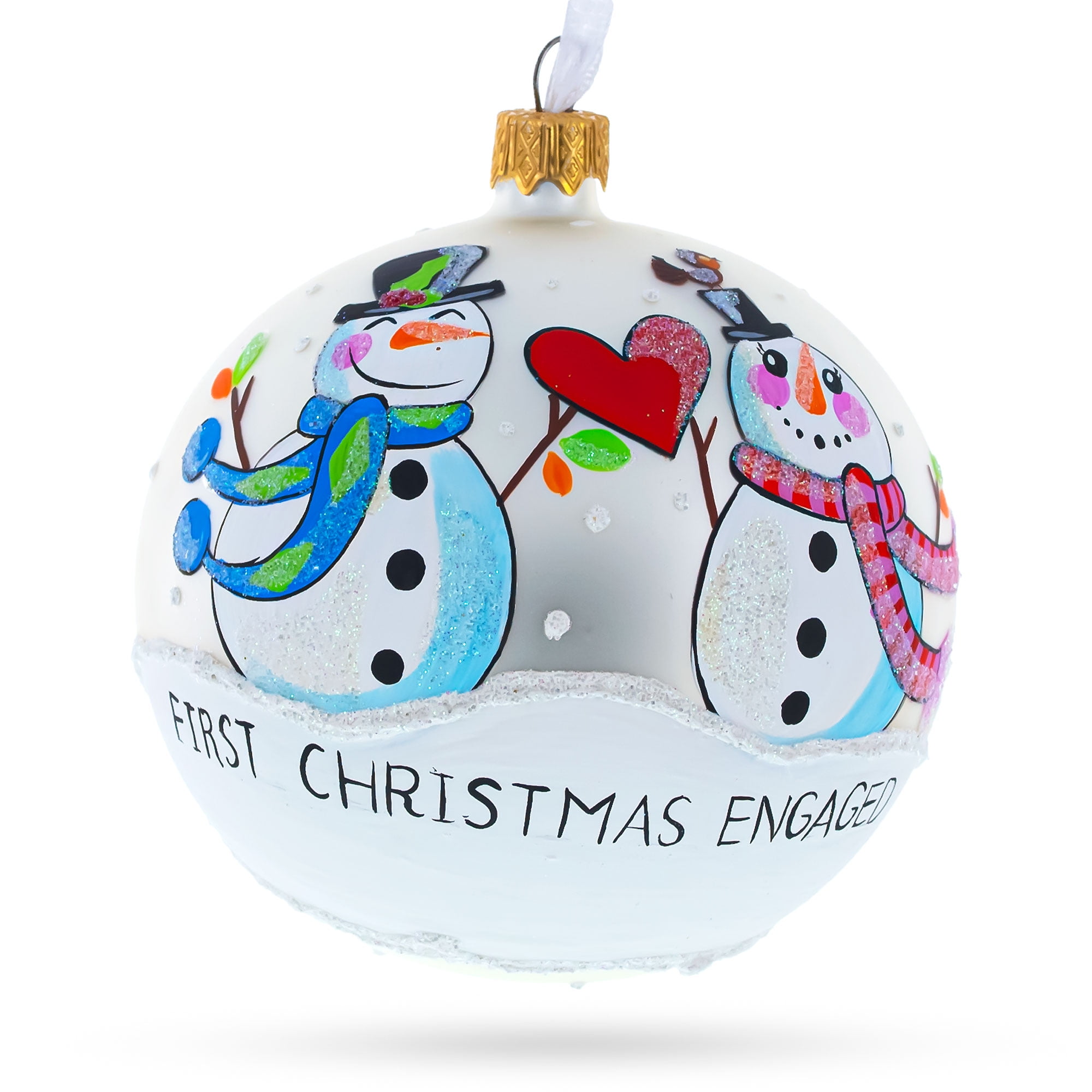 A Winter Romance 'Our First Christmas' Glass Ball Ornament 3.25 Inches ...
