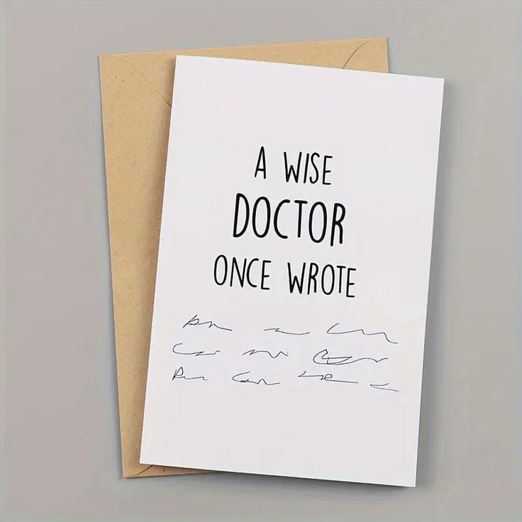 A Wise Doctor Once Wrote Greeting Card - Humorous Blank Card with ...
