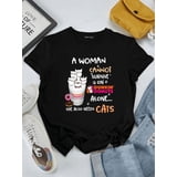 A Woman Cannot Survive On Dunkin Donuts Alone Cat Lover Unisex T-Shirt ...