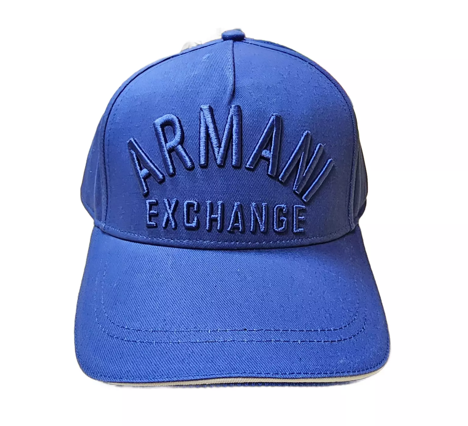 A|X Armani Exchange Blue With White Trim Arched Logo Baseball Snapback ...