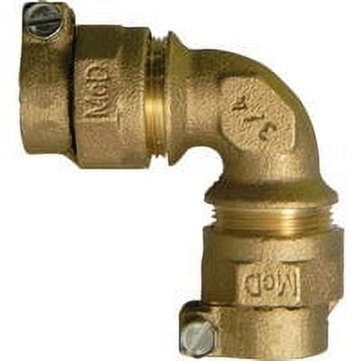 A Y McDonald 1 In. 90 Deg. Brass Elbow, CTS Polyethylene Pipe Connector ...