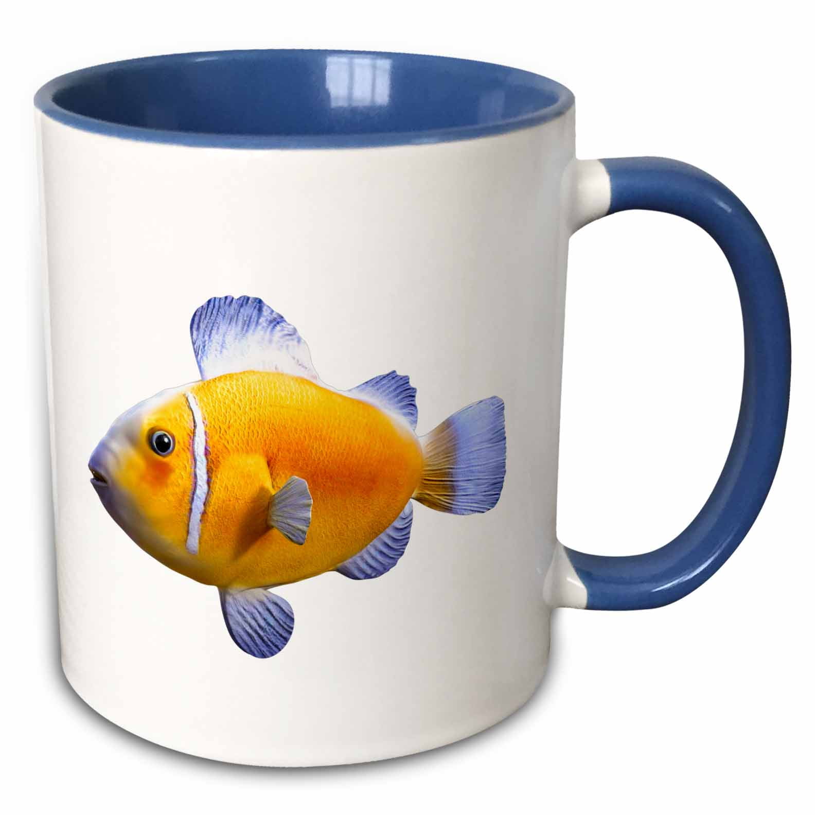 3drose, a Yellow Saltwater Clown Fish, 11oz Two-tone Blue Mug - Walmart.com