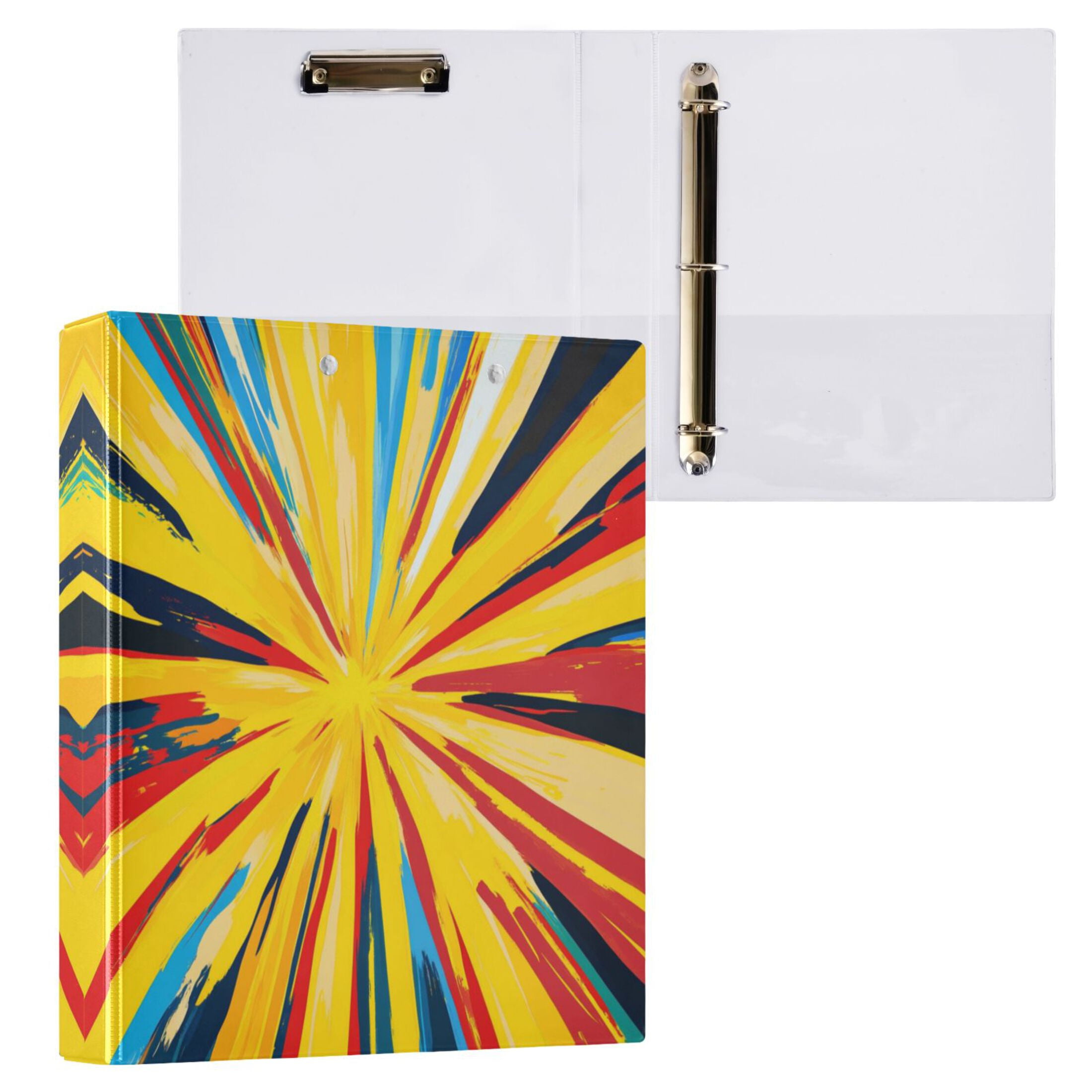 A Yellow Starburst 3 Ring Hardcover Binders 1.5in Round Rings for ...