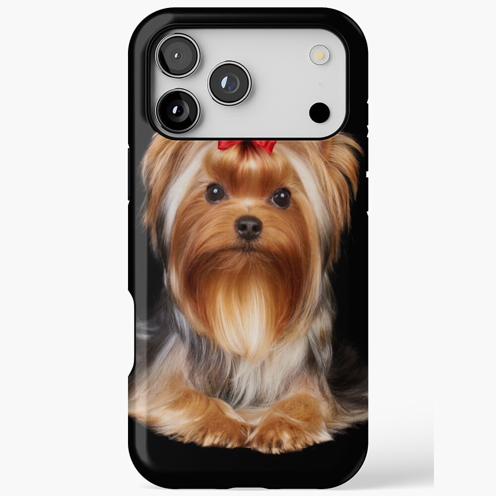 A Yorkie with A Bow Themed Cute Dog Graphic Art iPhone 11 through 17 ...