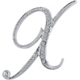 A-Z 26 Letters Pins Brooches Silver Plated Metal Broaches Pins-Clear ...