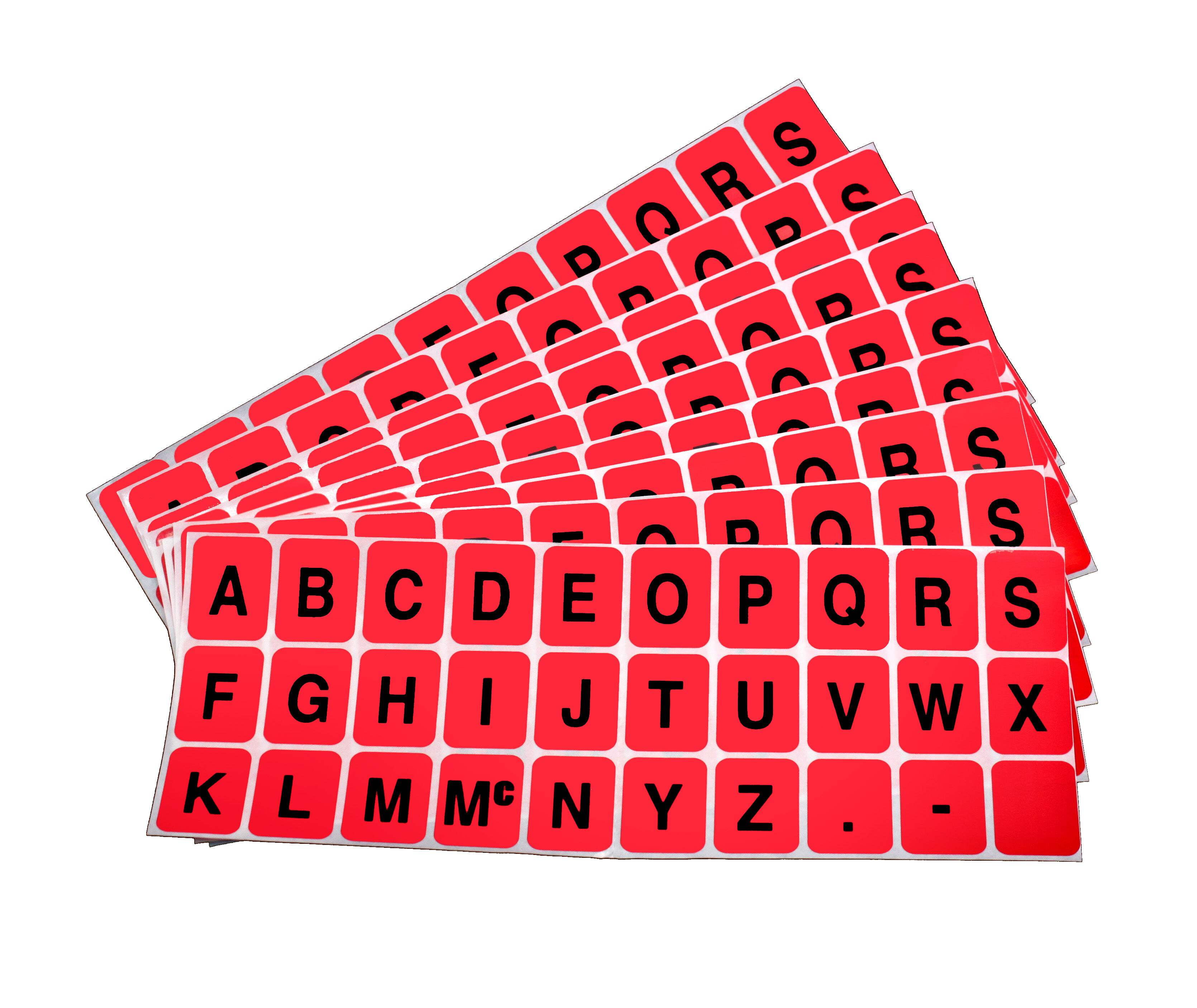 Color Alphabet Labels: A-Z - 1" x 3/4": 10 sheets of single color per ...