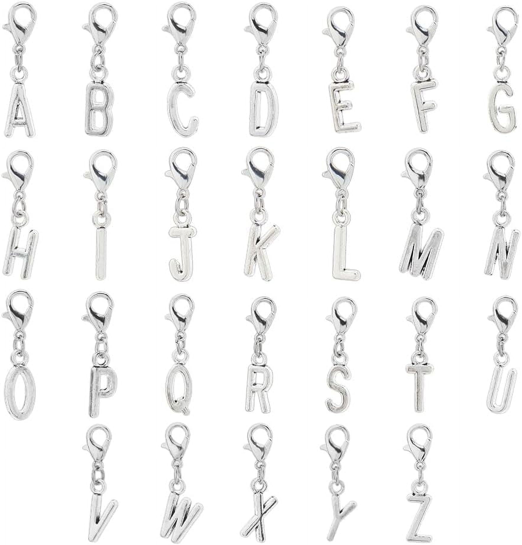 A-Z Alphabet Letters Charms Alloy Enamel Initial Pendants Letter Clip ...