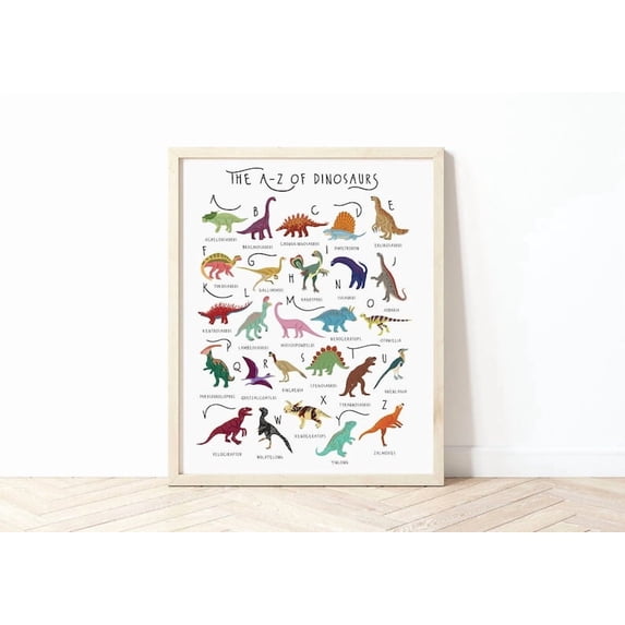 A-Z Of Dinosaurs Alphabet Poster Wall Art Decor 16x24 UNFRAMED ...