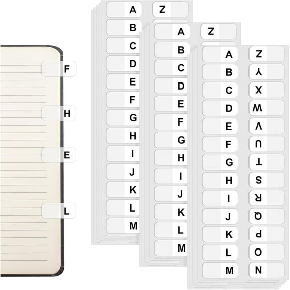 A-Z Sticky Tabs, Alphabet Tabs Self Adhesive A-Z Tabs Indexes Self ...